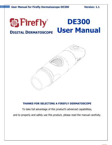 Dermatoscope DE300 User Manual | Manualzz