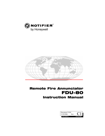 Notifier FDU-80 Instruction Manual | Manualzz