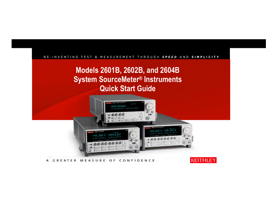 Keithley System SourceMeter 2602B Quick start manual | Manualzz