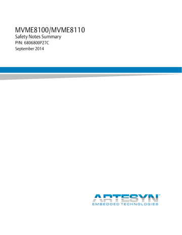 Computer board MVME 8100, Computer board MVME 8110 Safety Notes Summary ...