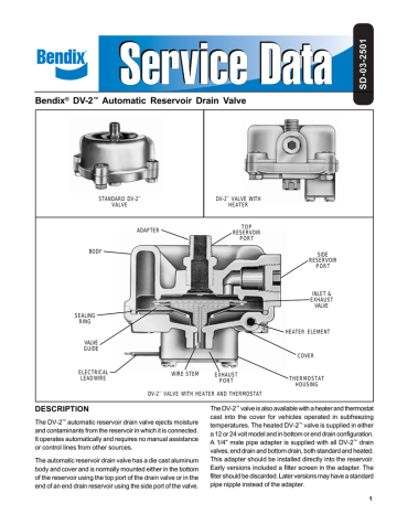 BENDIX DV-2 AUTO RESERVOIR DRAIN VALVE manual | Manualzz