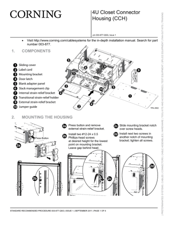 Corning CCH-04U Installation Quick Start Quide | Manualzz