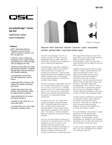QSC AD-S4T Spec sheet | Manualzz
