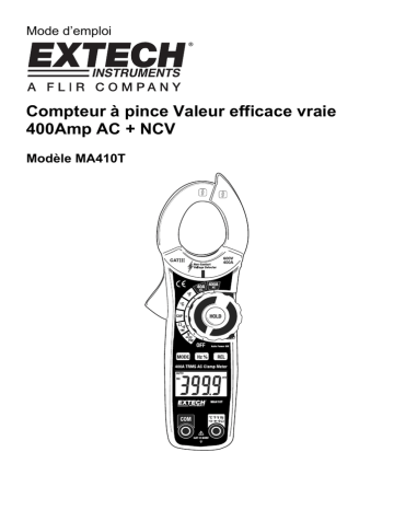 Extech Instruments MA410T 400A AC True RMS Clamp Meter NCV Manuel ...