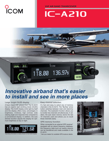 ICOM IC-A210 VHF Airband Transceiver Product Details | Manualzz