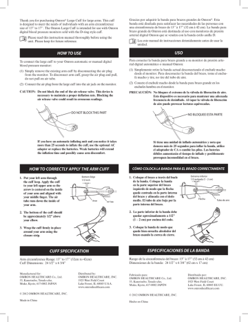Omron H-003D Large D-Ring Cuff 13″ to 17″ Instruction manual | Manualzz