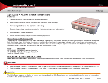 Alpha AlphaGuard Potted Installation instructions | Manualzz