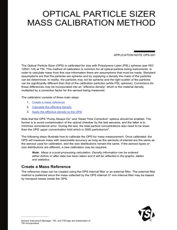 Optical Particle Sizer OPS Application Note | Manualzz