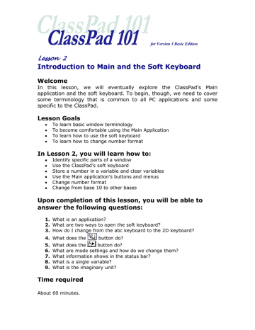 ClassPad 101 User Manual | Manualzz