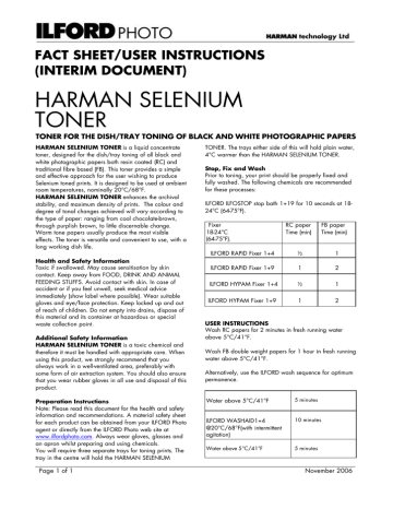 Selenium Toner Fact Sheet | Manualzz