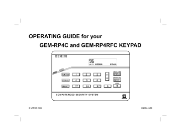 NAPCO Gemini GEM-K4 Operating Manual | Manualzz