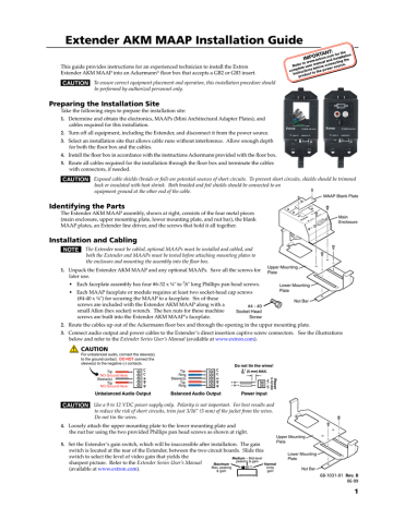 Extron Extender AKM MAAP manual | Manualzz
