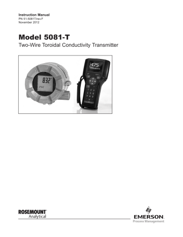 Rosemount 5081-T Two-Wire Toroidal Conductivity Transmitter Instruction ...