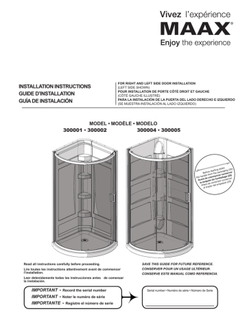 MAAX 300001-000-001-102 Cyrene Shower kit Installation guide | Manualzz