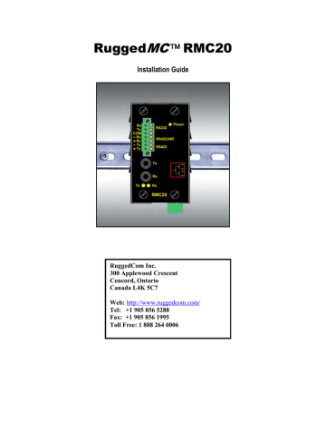 RuggedCom RMC20 Installation Guide | Manualzz