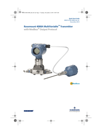 Rosemount 4088A MultiVariable Transmitter Quick Start Guide | Manualzz