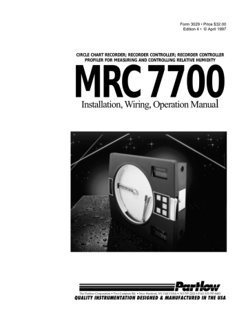 Partlow MRC 7000 Installation & Operation Manual | Manualzz