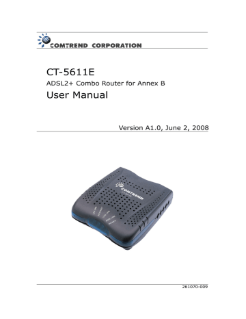 Comtrend Corporation CT-5611E User manual | Manualzz