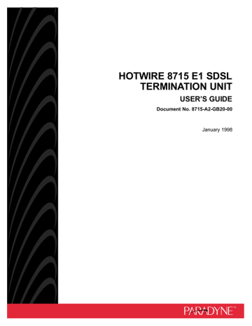 E1 SDSL Termination Unit Hotwire 8715 User's Guide | Manualzz