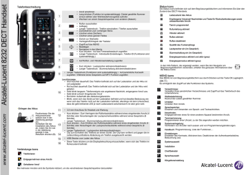 Alcatel-Lucent 8232 DECT Handset Bedienungsanleitung | Manualzz