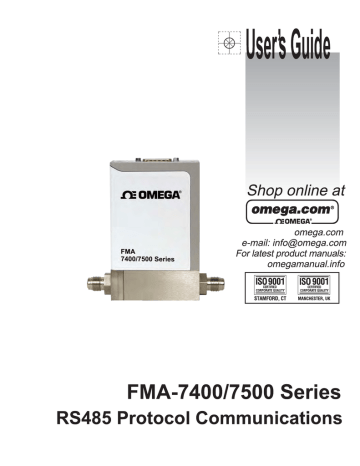 Omega FMA-7400/7500 Series Owner Manual | Manualzz