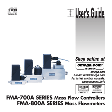 Omega FMA-700 and FMA-800 Series Owner Manual | Manualzz