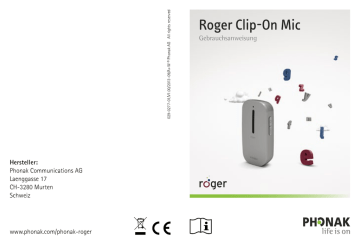 Phonak Roger Clip-On Mic Bedienungsanleitung | Manualzz