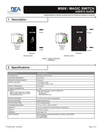 BEA MS08 User guide | Manualzz