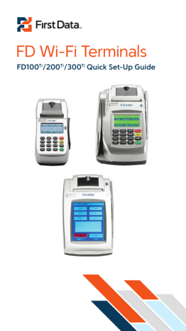 First Data FD100 Quick Setup Manual | Manualzz