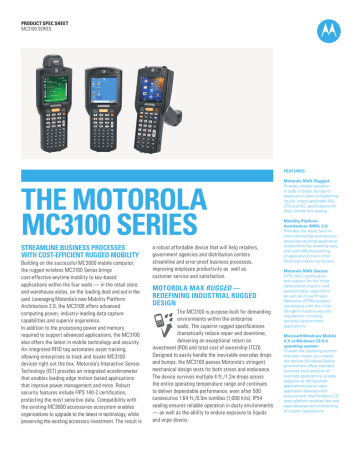 Motorola MC3100 Series - Product Spec Sheet | Manualzz