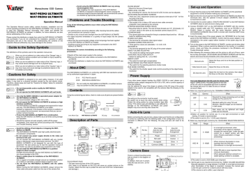 Watec WAT-902H2 ULTIMATE Operation Manuals | Manualzz