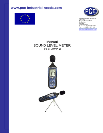 Sound Level Meter PCE-322 A Manual | Manualzz