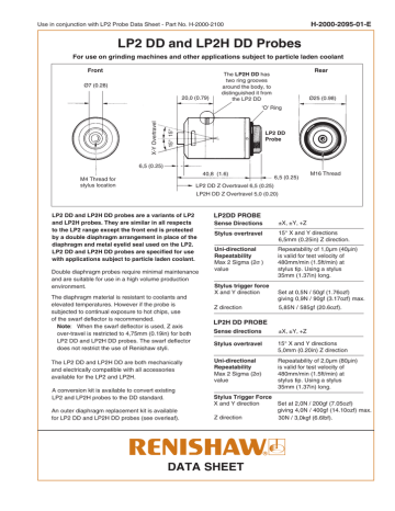 Renishaw LP2H DD and DD probes Data Sheets | Manualzz