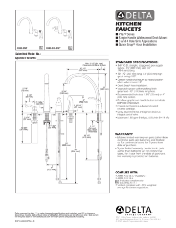 Delta 4380-AR-DST Pilar Waterfall Single-Handle Standard Kitchen Faucet ...