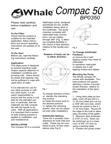 Bilge Pump Compac 50 Installation Instructions | Manualzz