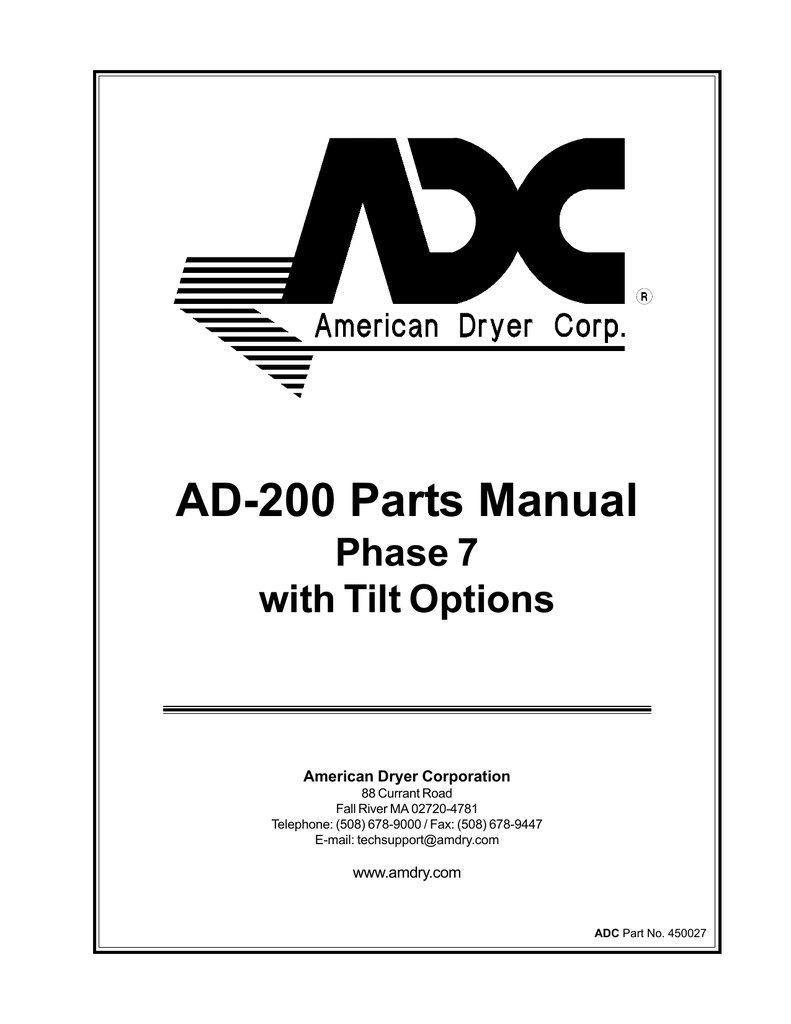 ADC AD200 Parts Manual | Manualzz
