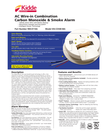 Kidde 21006377-N AA Battery and AC Combination Smoke and Monoxide ...