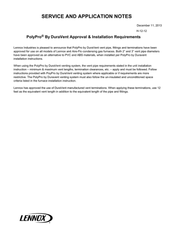 PolyPro Gas Furnace Installation Requirements | Manualzz