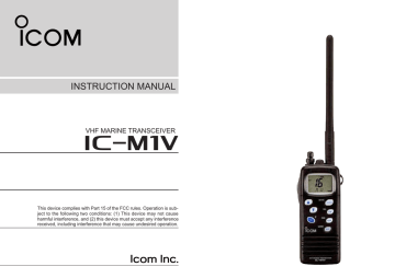 ICOM IC-M1V VHF Marine Transceiver Instruction Manual | Manualzz