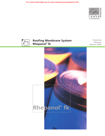 Roofing membrane system Rhepanol fk Technical Manual | Manualzz
