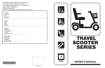 Pride Mobility Travel Scooter Owner's Manual | Manualzz