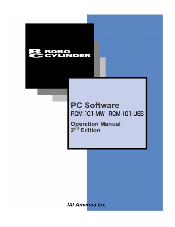 IAI PC Software RCM-101-MW, RCM-101-USB Operation Manual | Manualzz