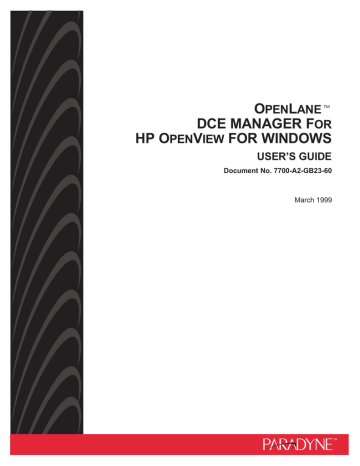 OpenLane DCE Manager User’s Guide for HP OpenView - Paradyne | Manualzz