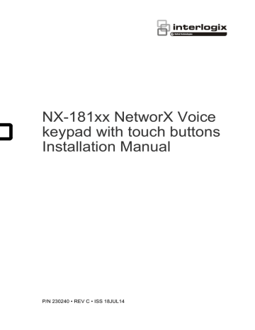 Interlogix NX-181xx NetworX Voice Keypad Installation Manual | Manualzz