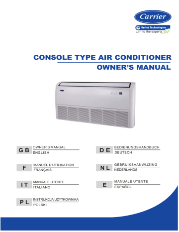 Carrier Console Type Air Conditioner Owner's Manual | Manualzz