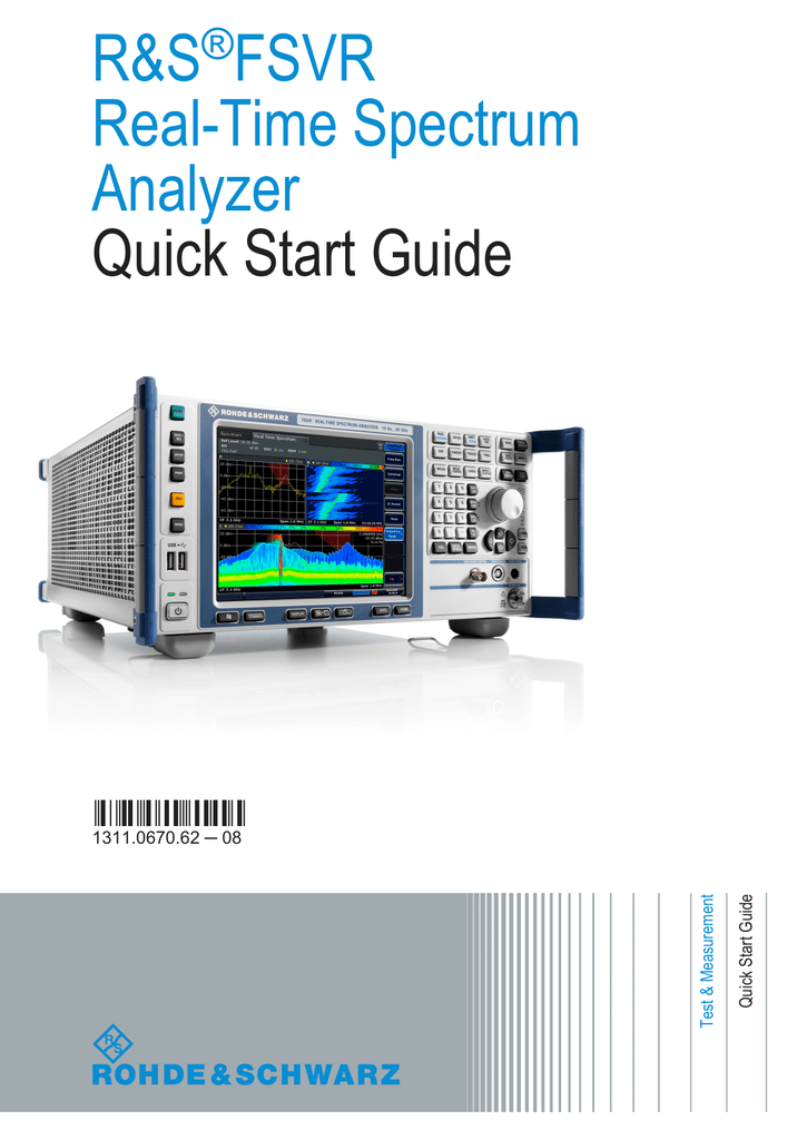 Rohde&Schwarz FSVR Getting Started | Manualzz
