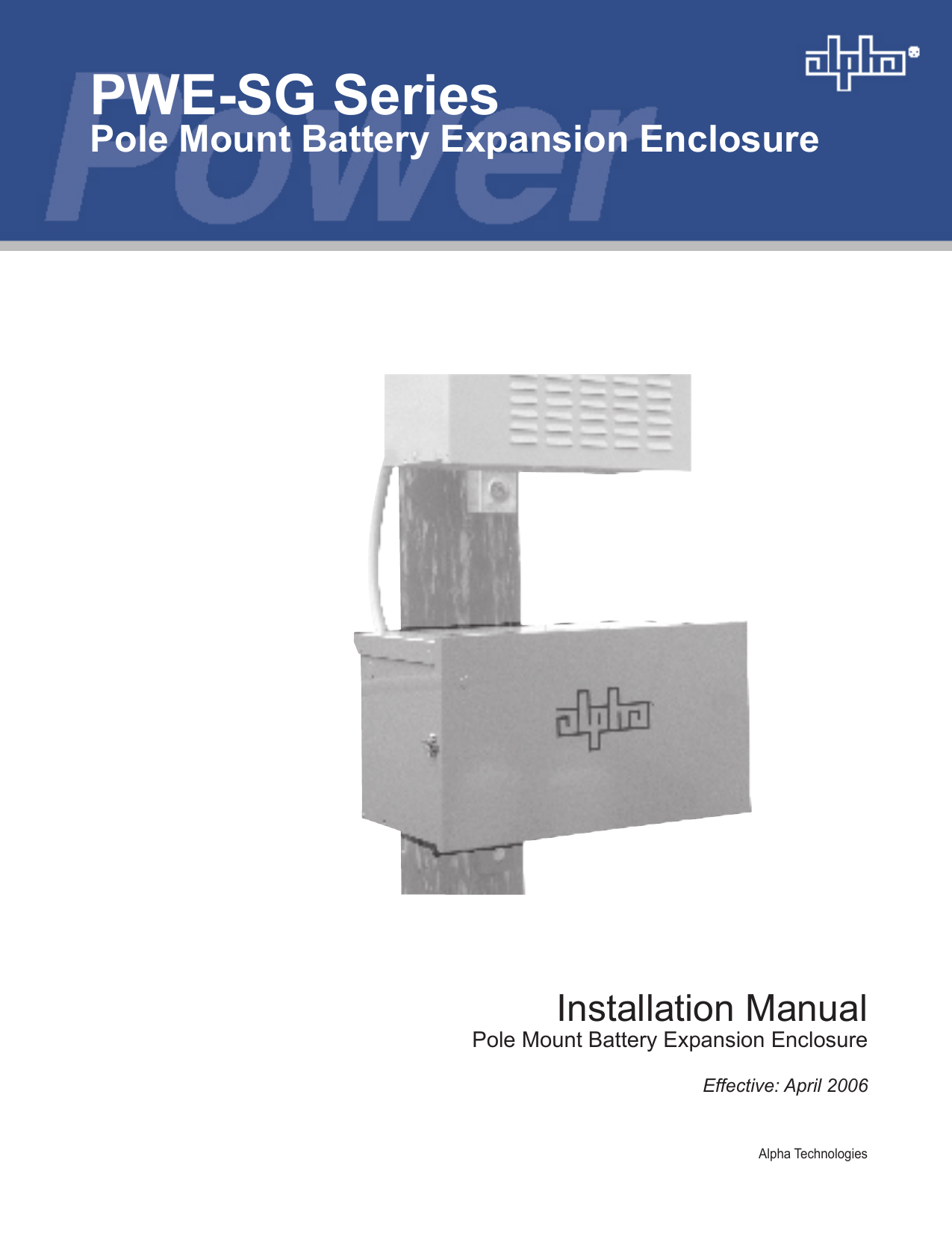 Alpha PWE-SG Installation manual | Manualzz