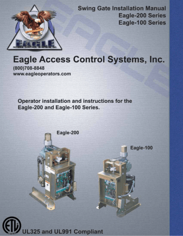 Eagle 100 Swing Gate Operator Manual | Manualzz