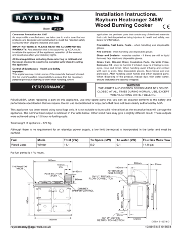AGA Rayburn 345W Installation instructions | Manualzz