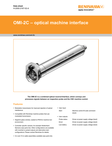 Renishaw OMI-2C optical machine interface Data Sheets | Manualzz